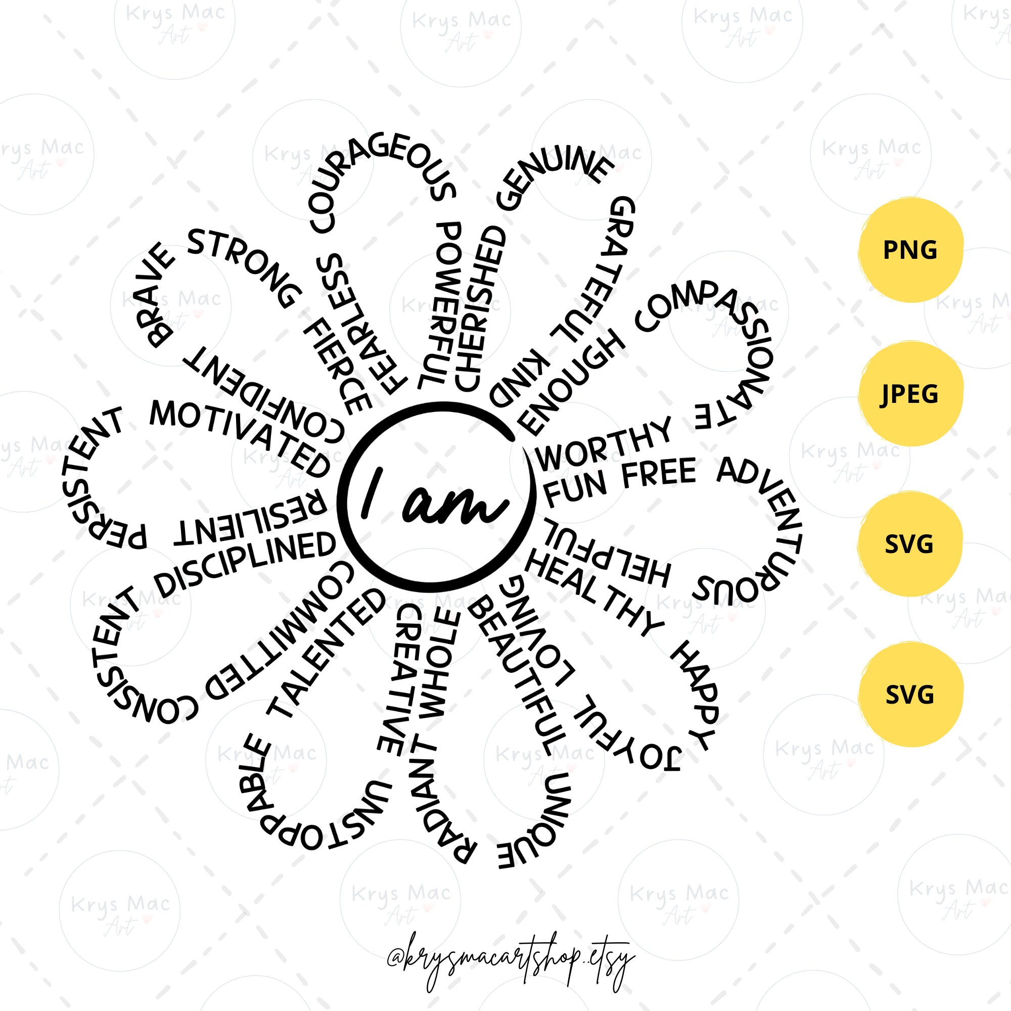 Affirmation Words Svg, I Am Affirming Words Svg, Positive Affirmation ...