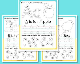 Printable Nature Alphabet Worksheets, Letters A to Z, Tracing, Early ...