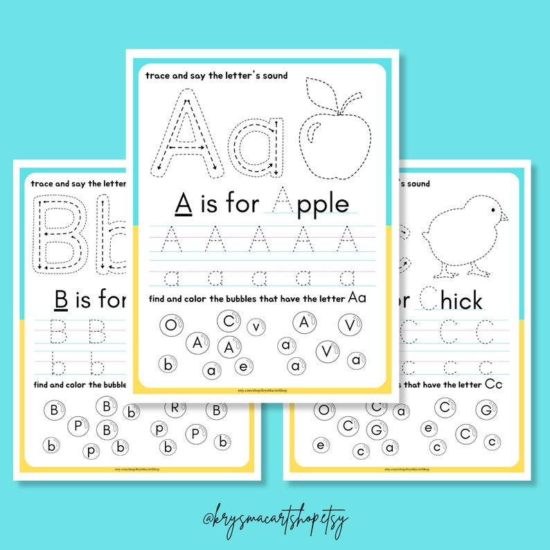 Preschool Printable Tracing Worksheets Letters A to Z - Etsy