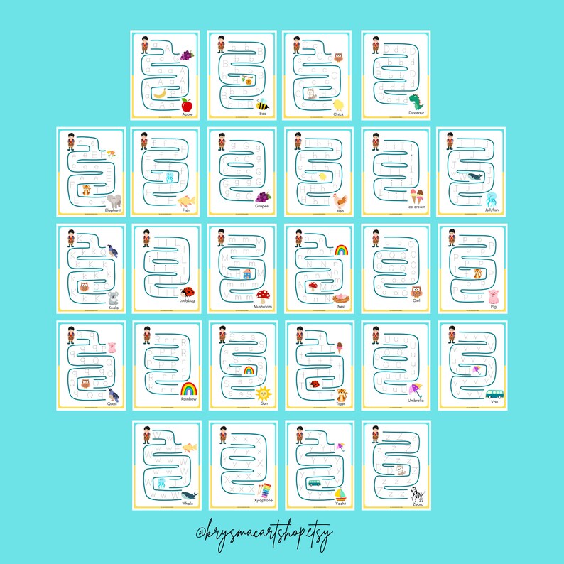 Tracing Worksheets Preschool Printable , Letters A to Z, Tracing ...