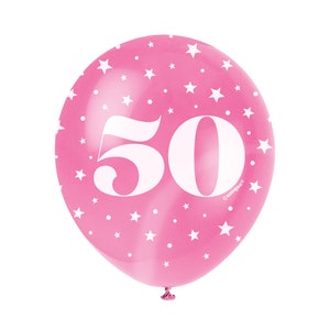 Pack of 50th Birthday Latex Recyclable 9 Balloons in Assorted Colours ...