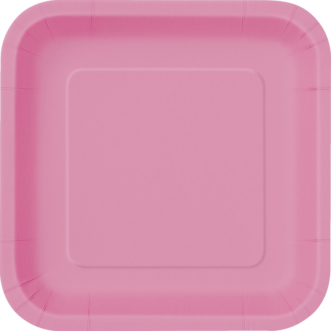 Hot Pink Square Paper Plates in Packs of 16 X 7 17.4cm - Etsy