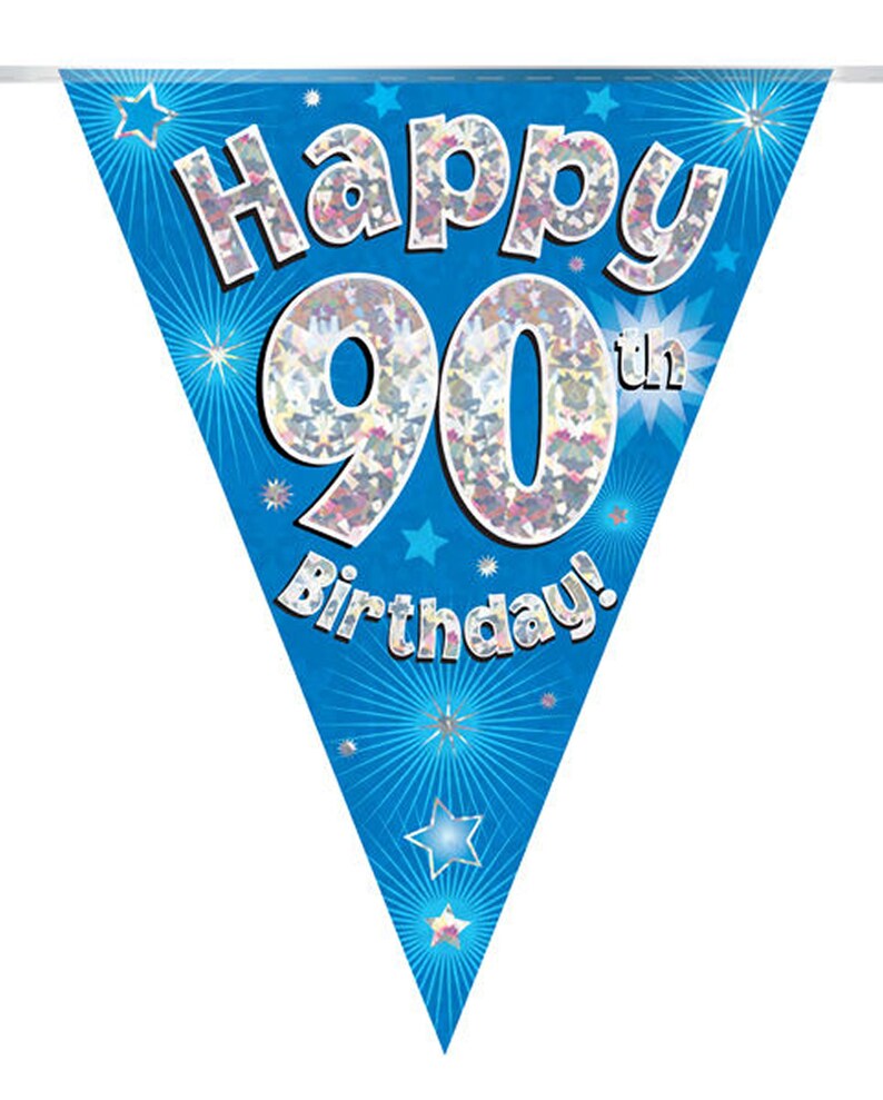 Happy 90th Birthday Banners and Bunting in Bling Pink or Bling | Etsy UK