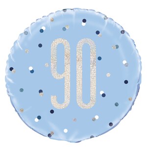 Seriously Cool Blue Bling 90th Birthday Decorations Including, Banners ...