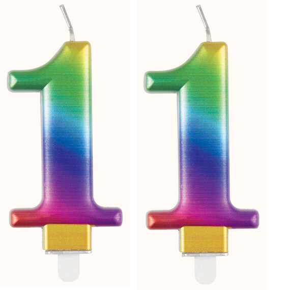 Metallic Bling 12th Birthday Or Anniversary Cake Candles In Rainbow ...