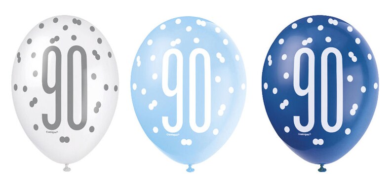 Seriously Cool Blue Bling 90th Birthday Decorations Including | Etsy