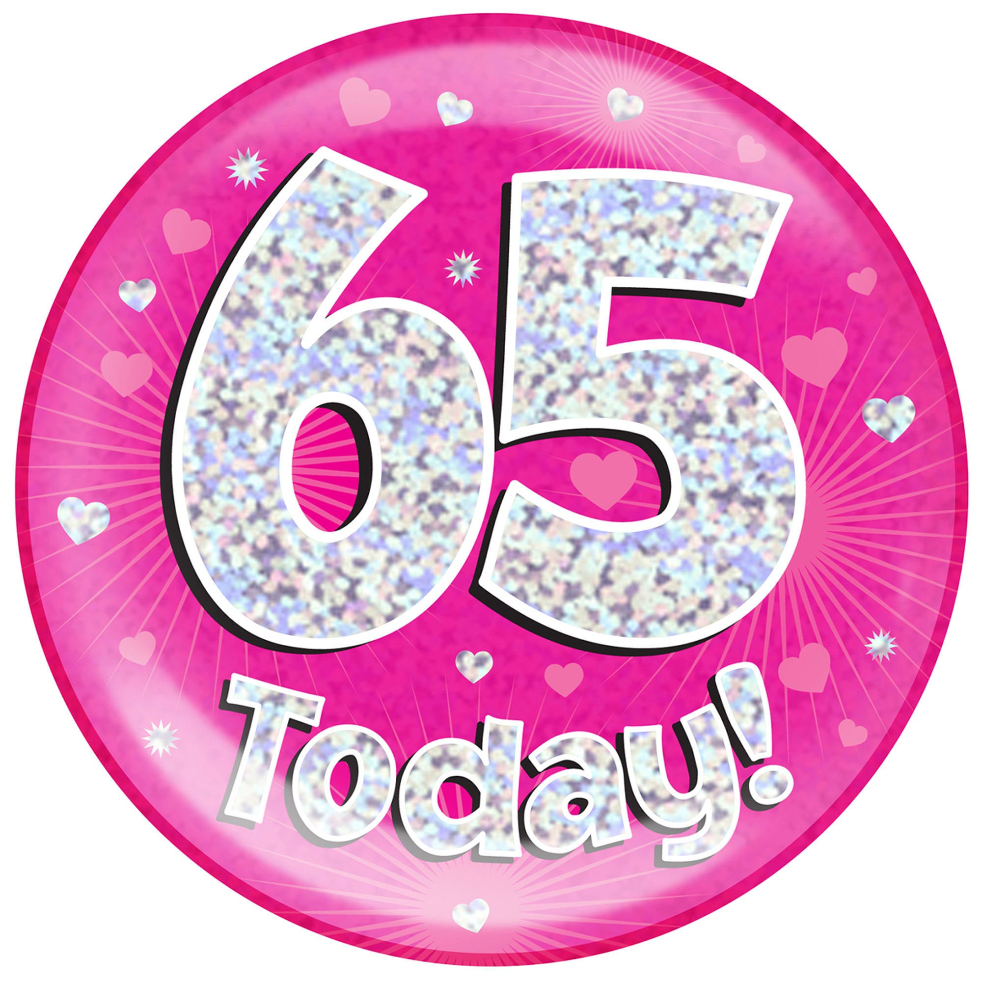 65th Birthday Badge 6 152mm Bling Badge in Either - Etsy UK