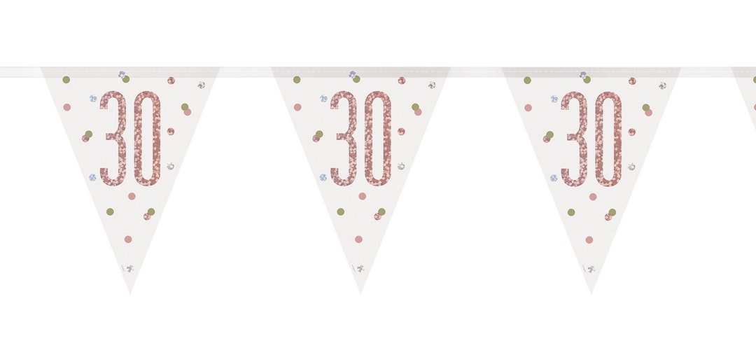 Bling Birthday Bunting for A 30th Birthday in Rose Gold Can Be - Etsy