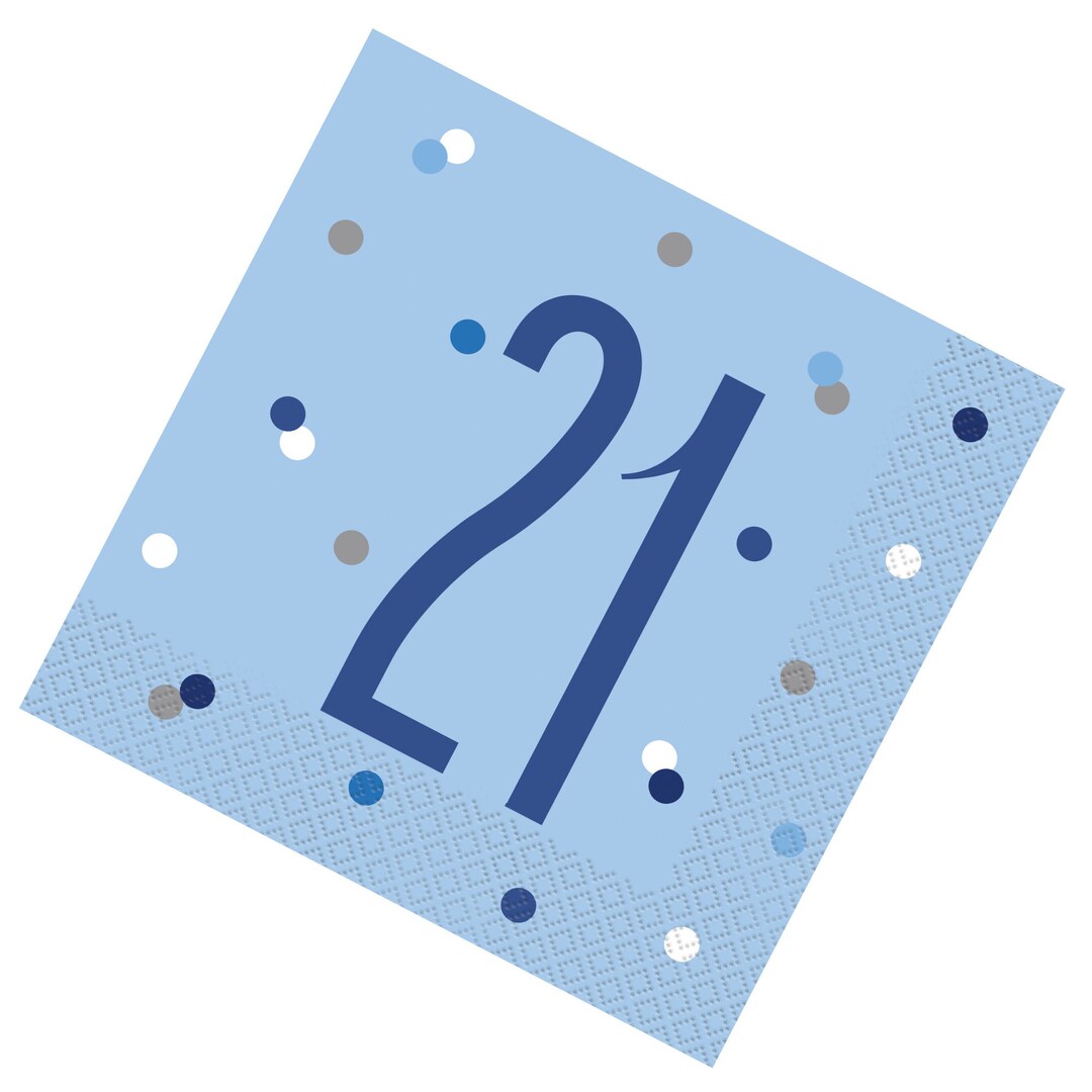 Seriously Cool Blue Bling 21st Birthday Decorations Including - Etsy
