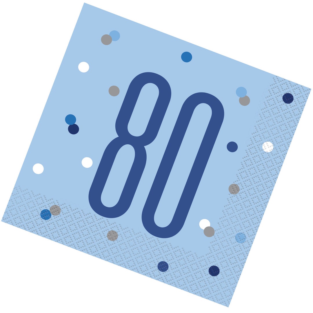 Seriously Cool Blue Bling 80th Birthday Decorations Including, Banners ...