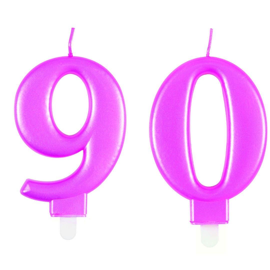 Metallic Bling 90th Birthday or Anniversary Cake Candles in - Etsy UK