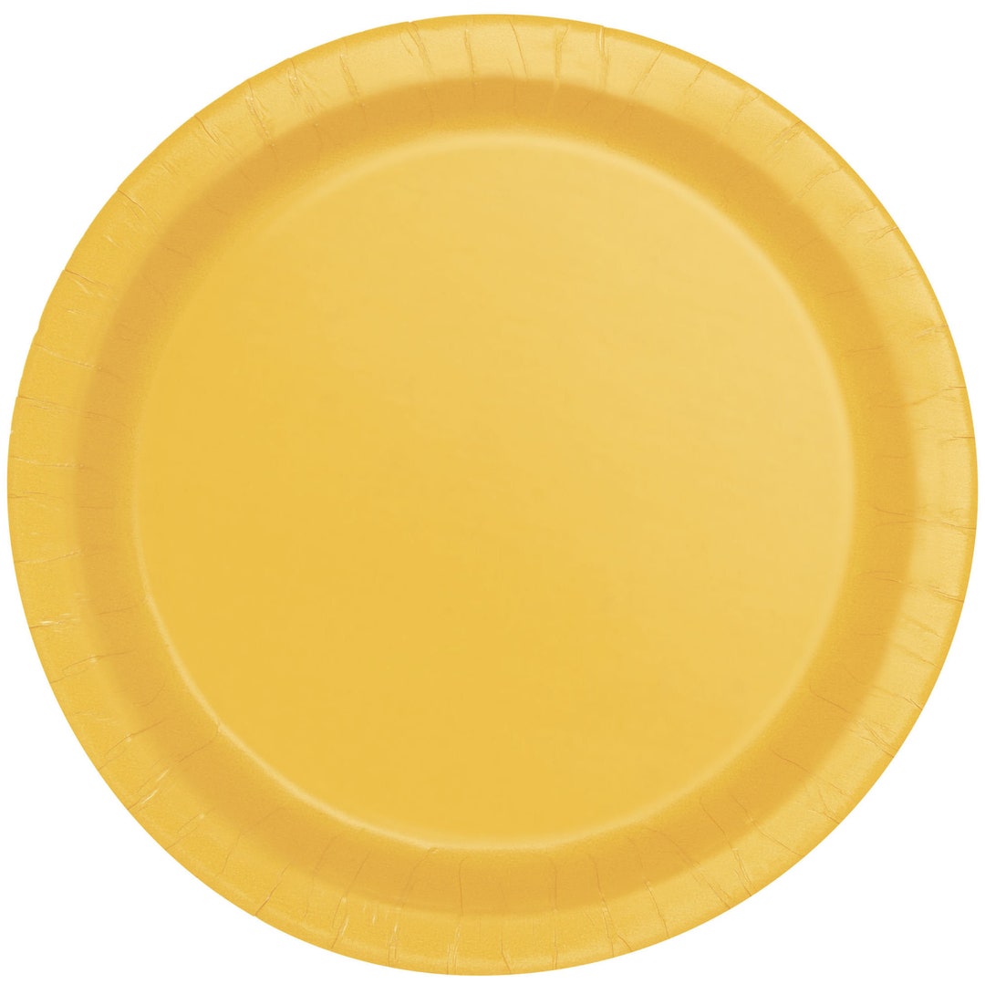 Sustainably Sourced Recyclable Yellow Paper Plates in Packs of 16 X 9 ...