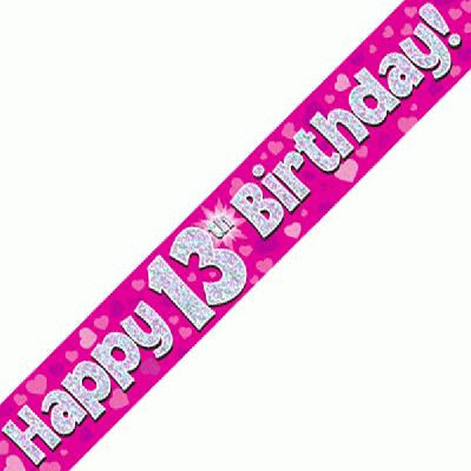 Happy 13th Birthday Banners and Bunting in Bling Pink or Bling - Etsy UK