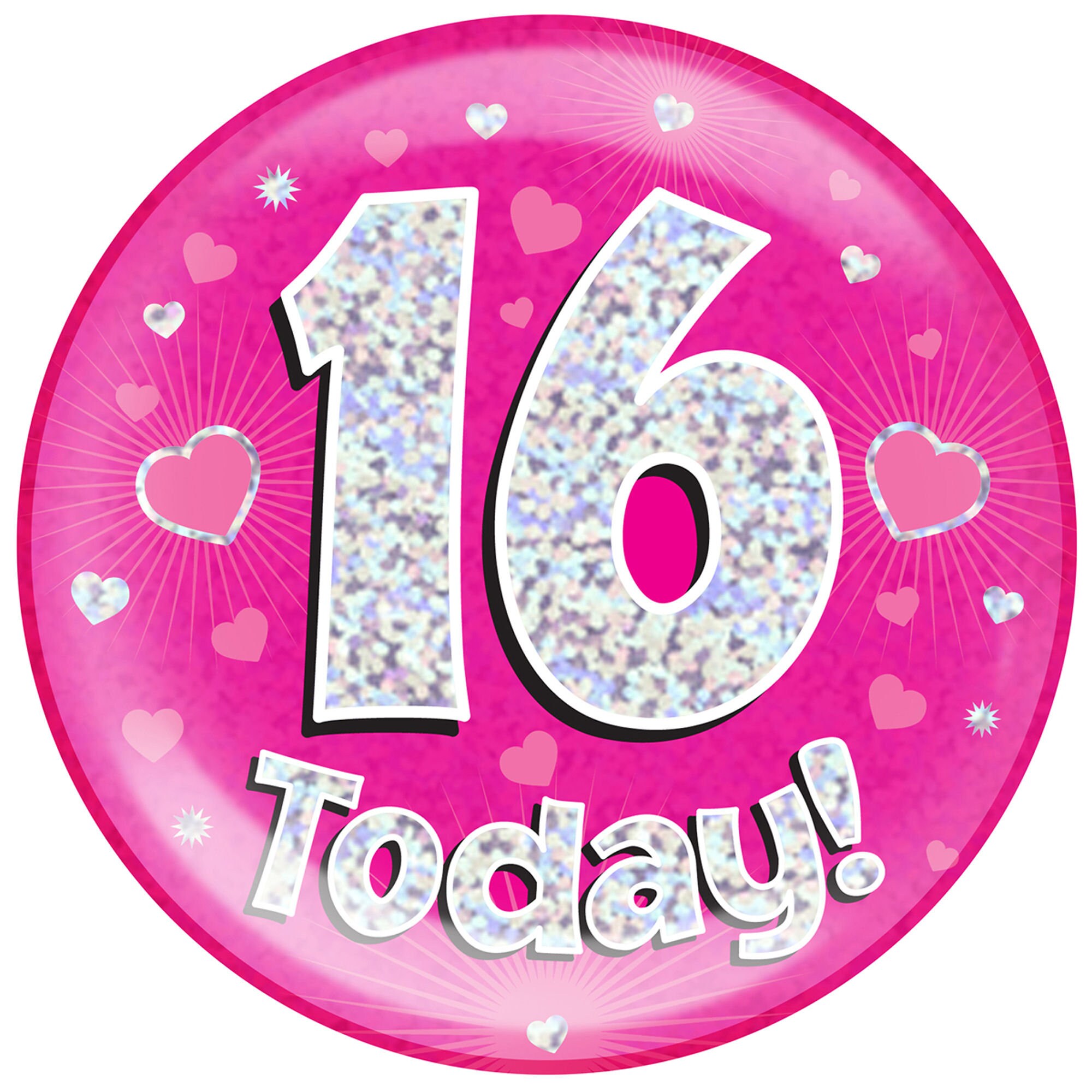 16th Birthday Badge 6 152mm Bling Badge in Either - Etsy UK