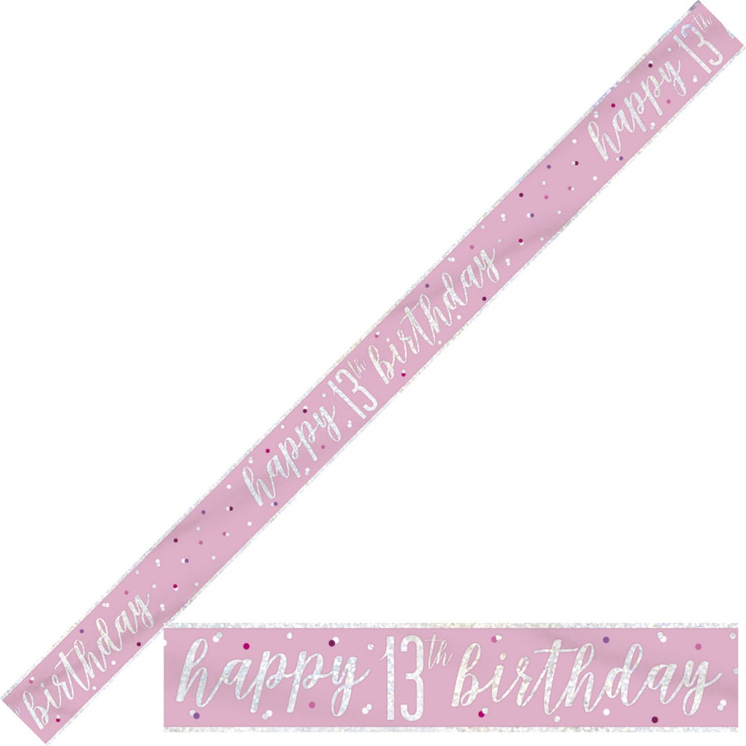 Bling Birthday Banner for A 13th Birthday in Pink. Can Be Used - Etsy