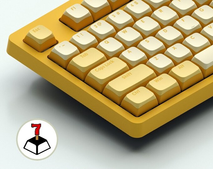 Yellow XDA Pudding Pbt 117 Keycaps Set | Double-shot | Cherry Mx | for ...