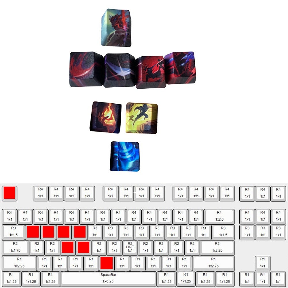 Custom LOL League of Legends PBT Keycaps Set artisan Keycaps Mechanical ...