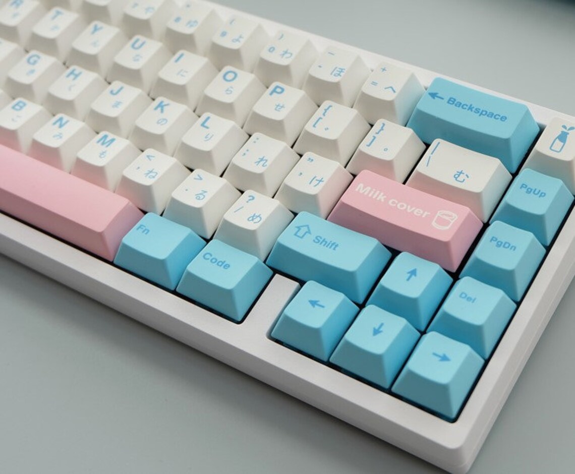 Milk PBT Keycaps Set japanese 140 Keys Cherry Profile Mechanical ...