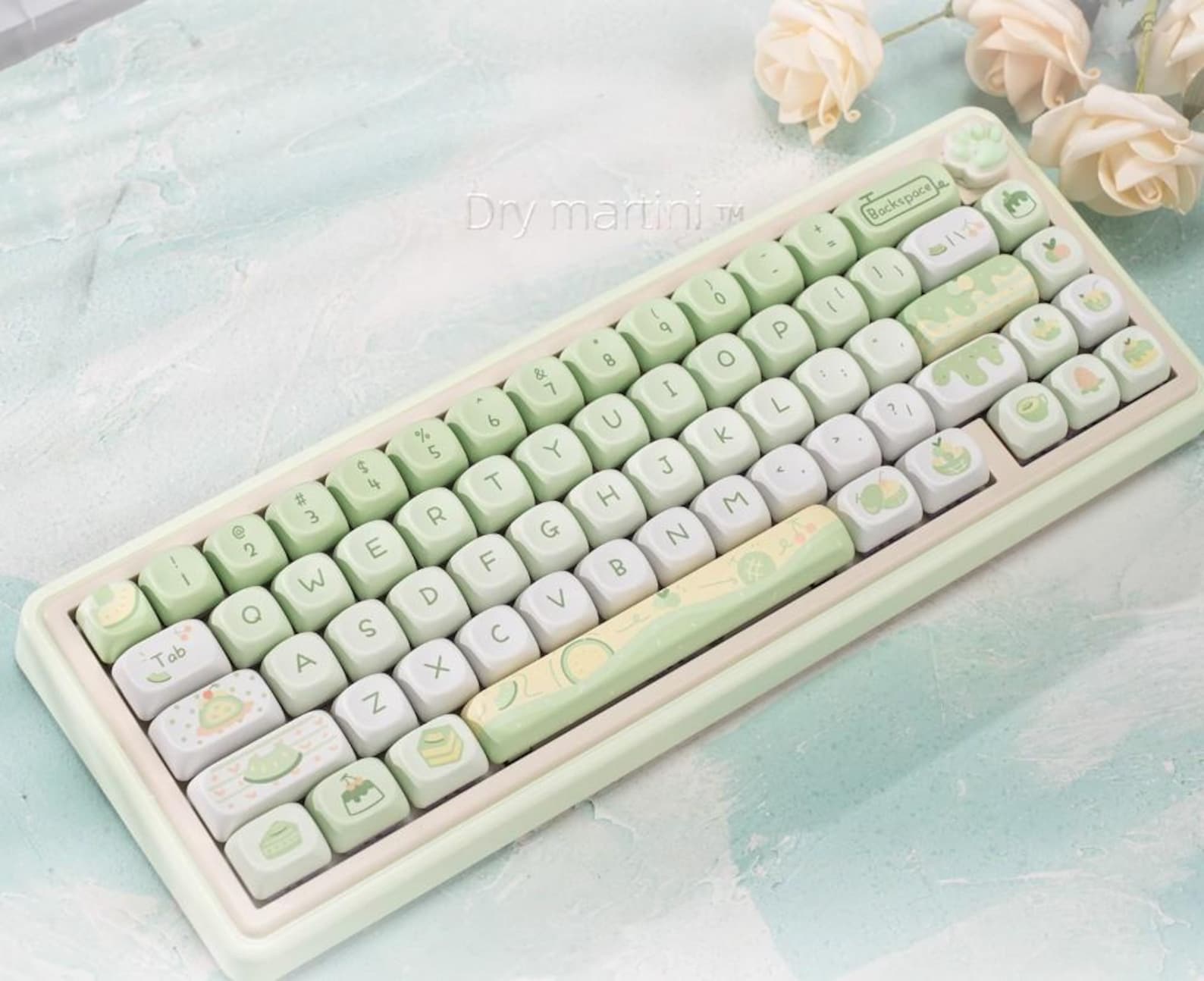MOA Honeydew Ice Cream 114-key Summer-themed Mechanical Keyboard ...