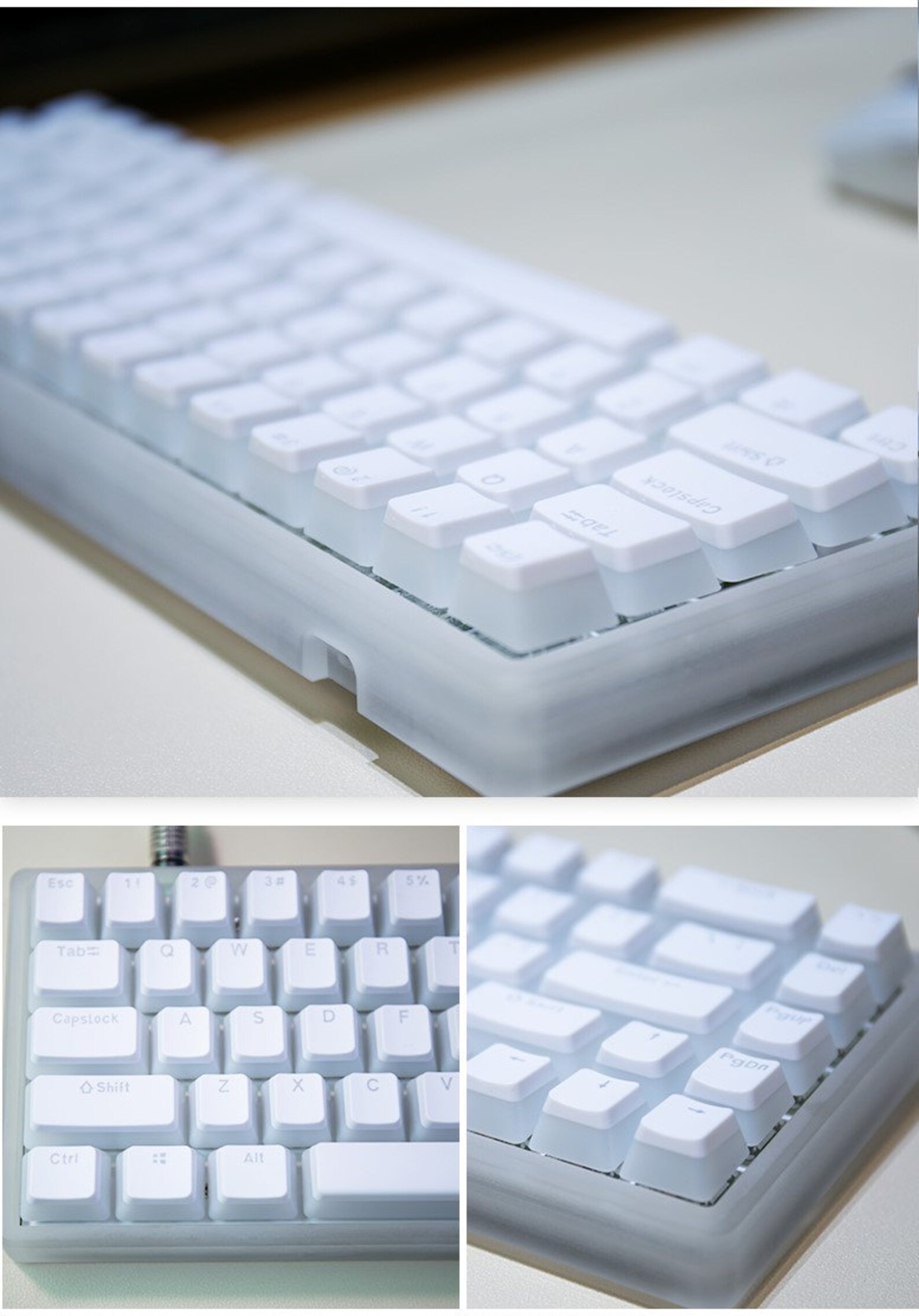 White Pudding Translucent Backlit Pbt Keycaps Set OEM | Etsy