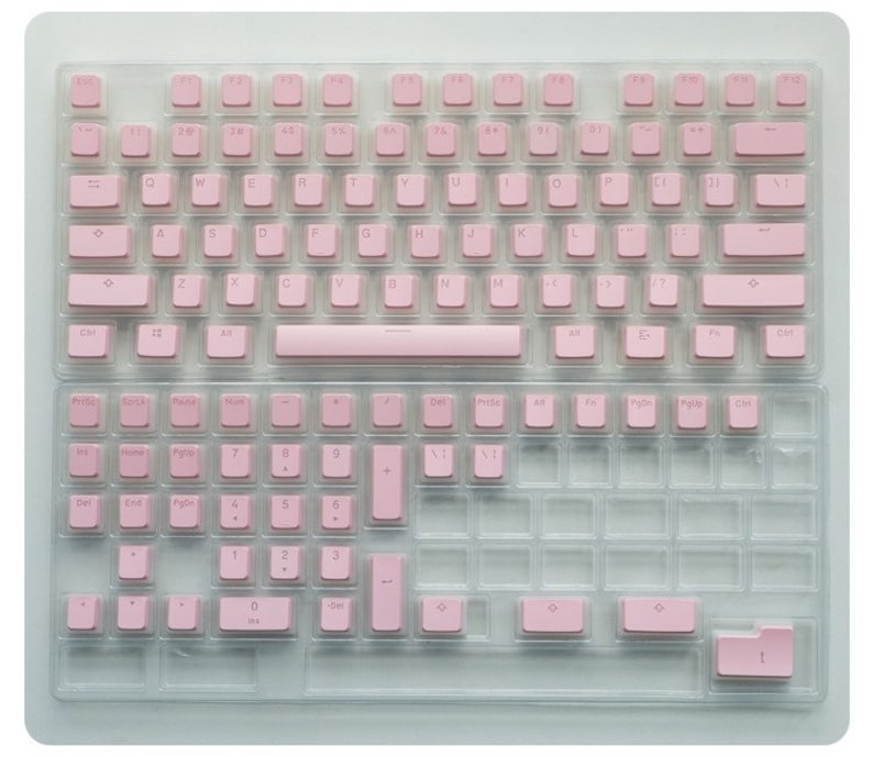 Pink Pudding Translucent Backlit Pbt Keycaps Set OEM Profile Cherry Mx ...