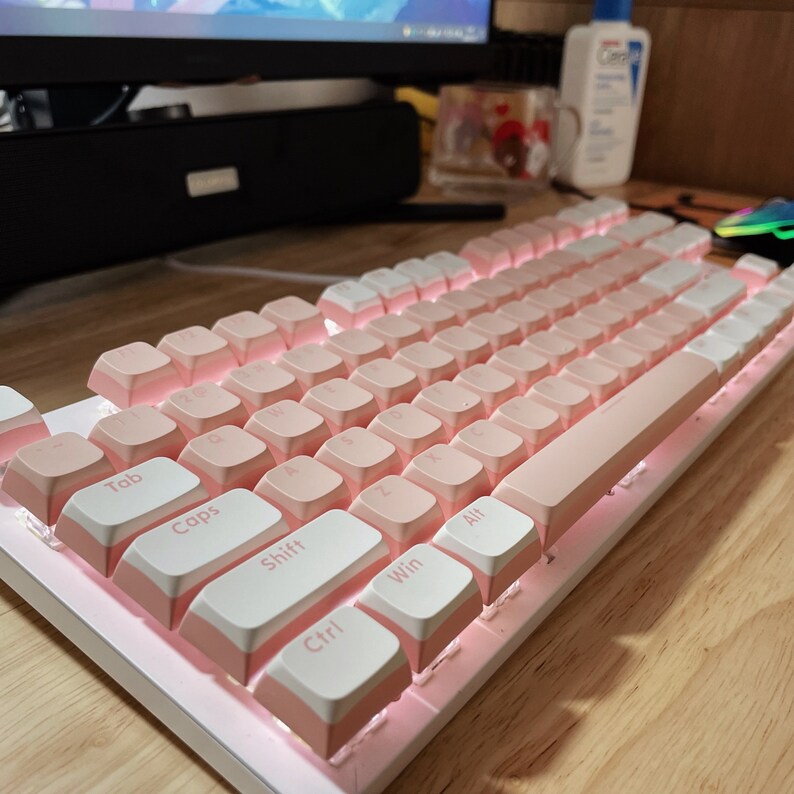 Pink XDA Pudding Pbt 117 Keycaps Set Double-shot Cherry Mx | Etsy