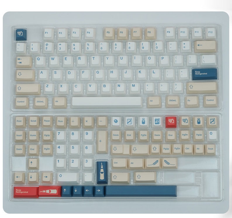 Soya Milk PBT Keycaps Set English ASNI Layout 141 Keys Cherry Profile ...
