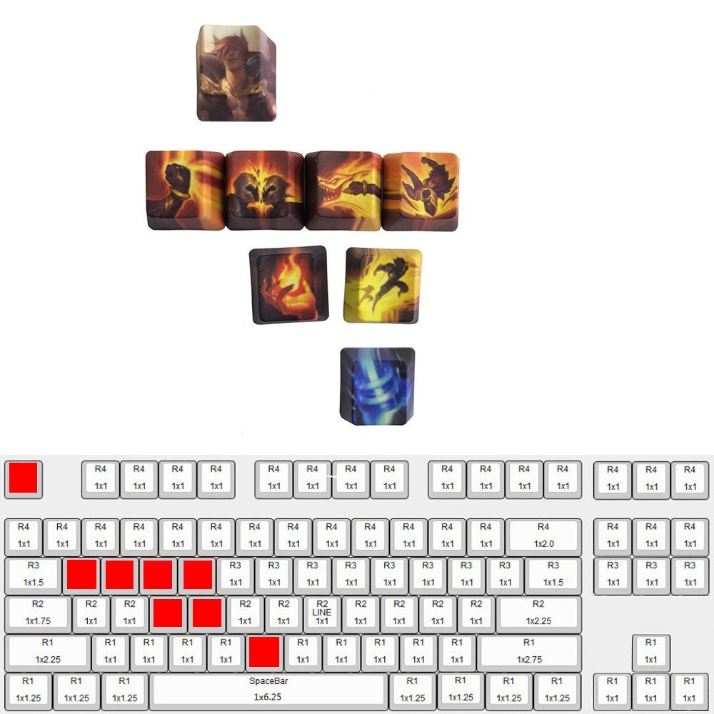Custom LOL League of Legends PBT Keycaps Set artisan Keycaps Mechanical ...