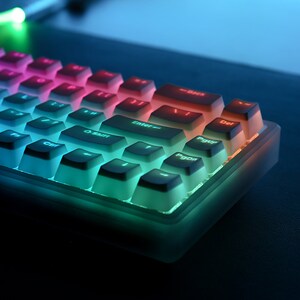 White Pudding Translucent Backlit Pbt Keycaps Set OEM Profile Cherry Mx ...