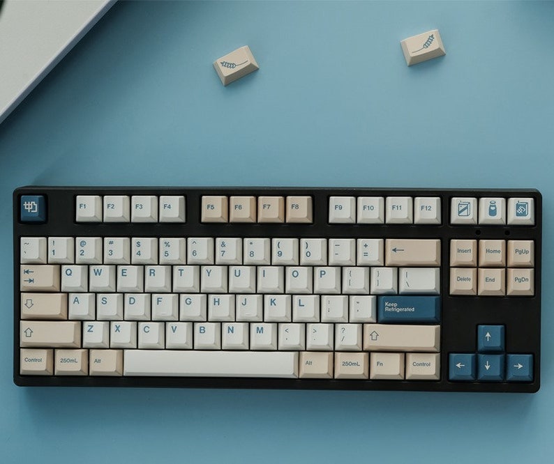 Soya Milk PBT Keycaps Set English ASNI Layout 141 Keys Cherry Profile ...