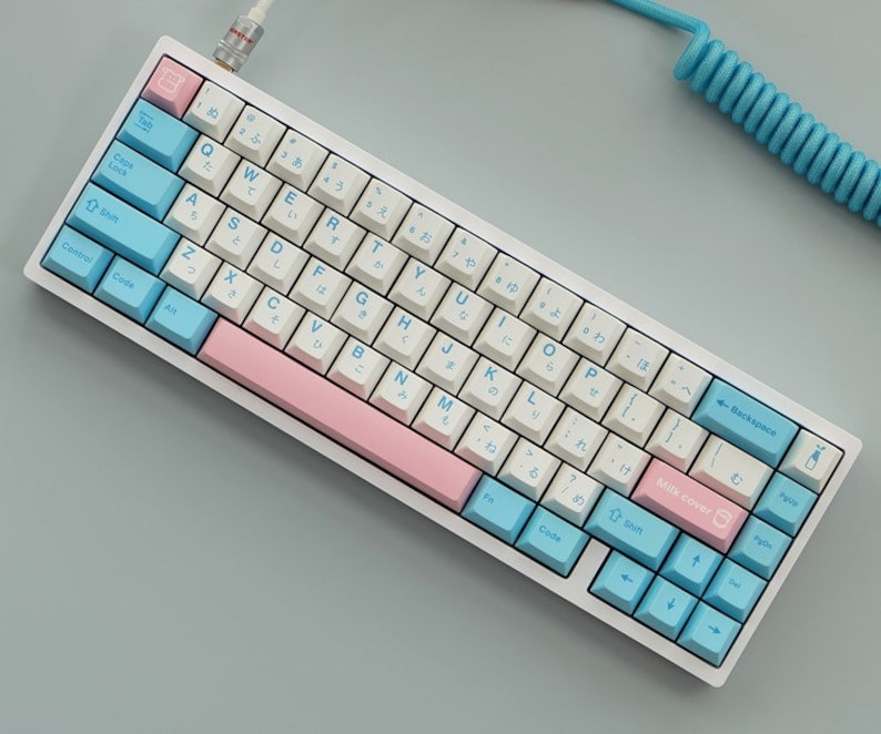 Milk PBT Keycaps Set japanese 140 Keys Cherry Profile Mechanical ...