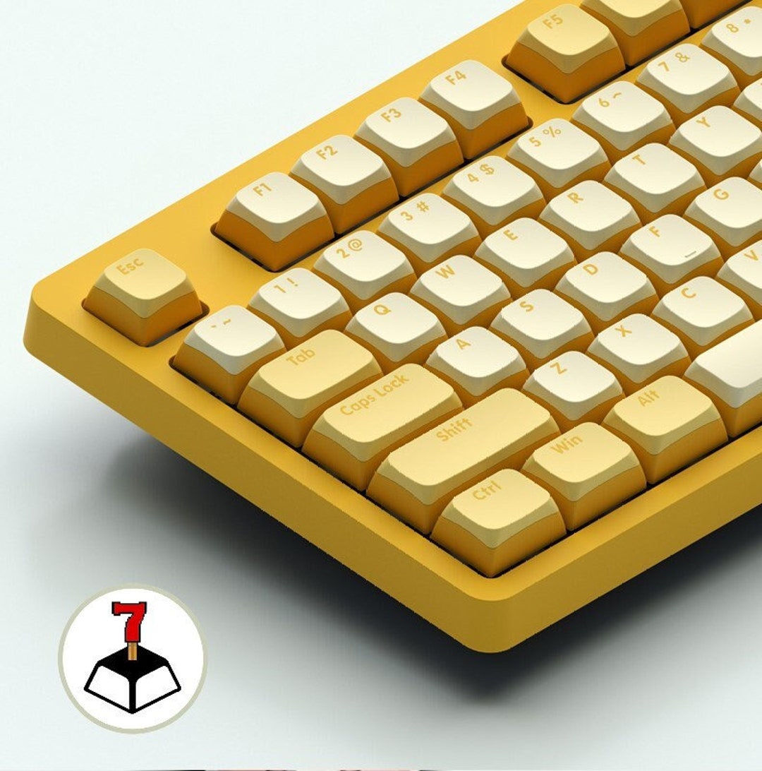 Yellow XDA Pudding Pbt 117 Keycaps Set Double-shot Cherry - Etsy