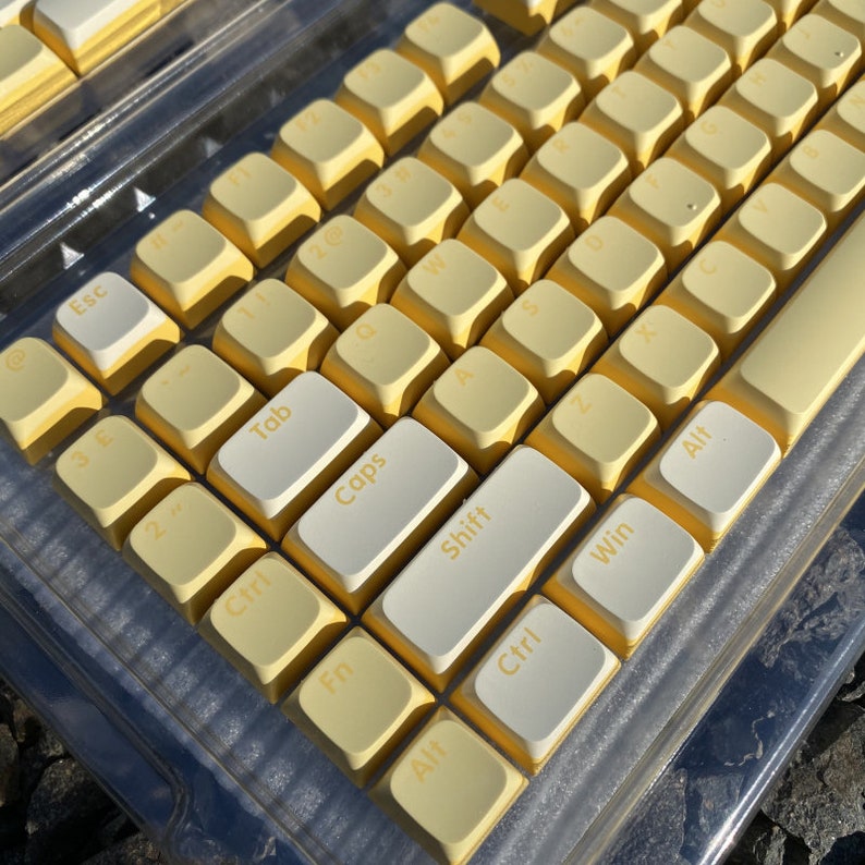 Yellow XDA Pudding Pbt 117 Keycaps Set Double-shot Cherry | Etsy