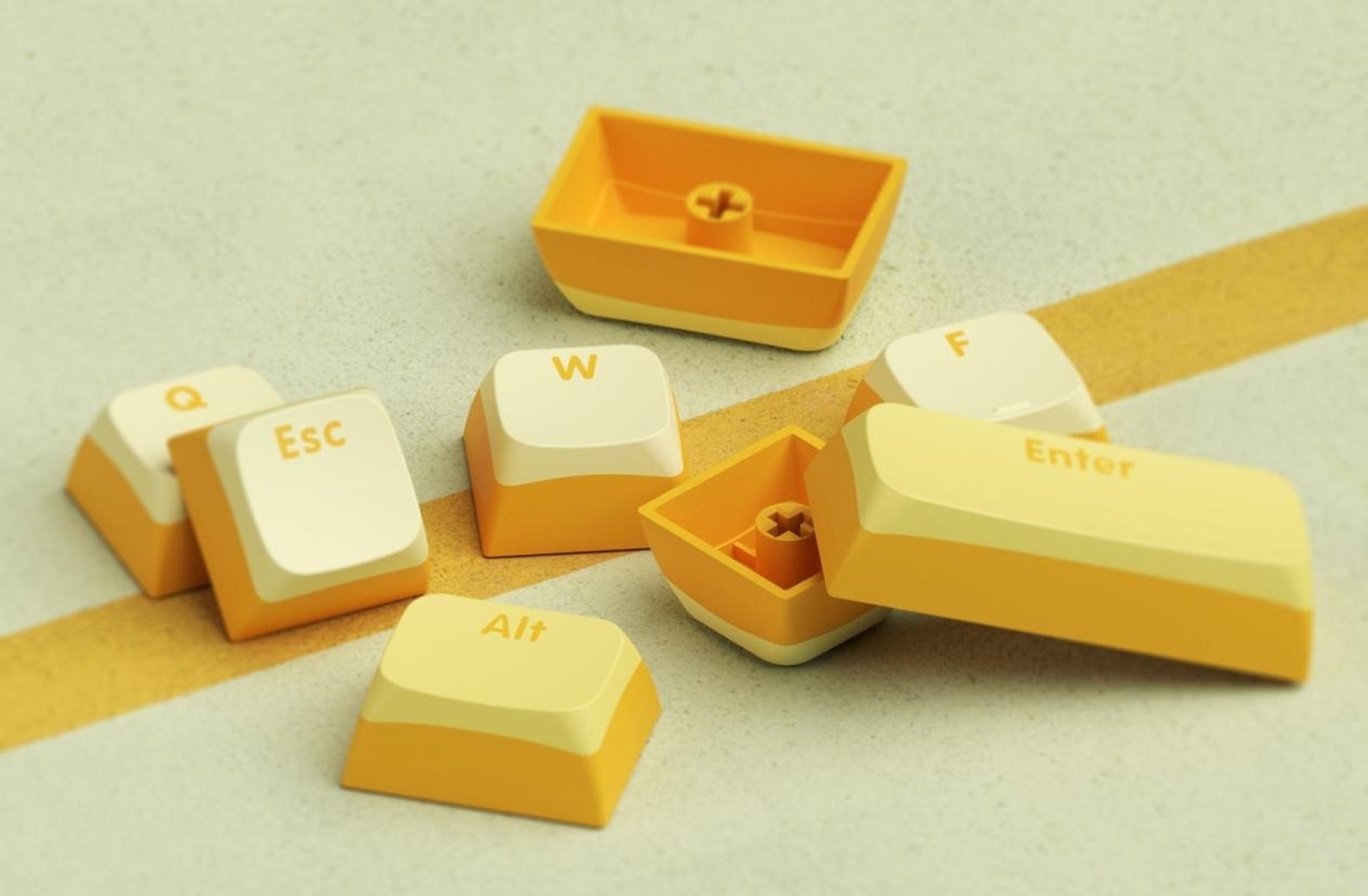 Yellow XDA Pudding Pbt 117 Keycaps Set Double-shot Cherry - Etsy