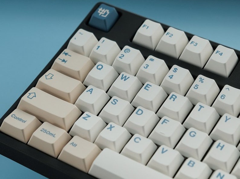 Soya Milk PBT Keycaps Set English ASNI Layout 141 Keys Cherry Profile ...