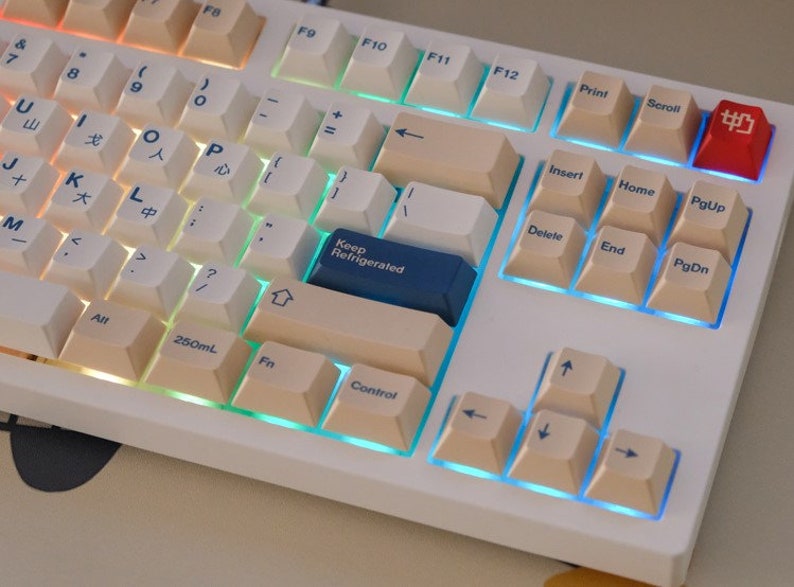 Soya Milk PBT Keycaps Set English ASNI Layout 141 Keys Cherry Profile ...