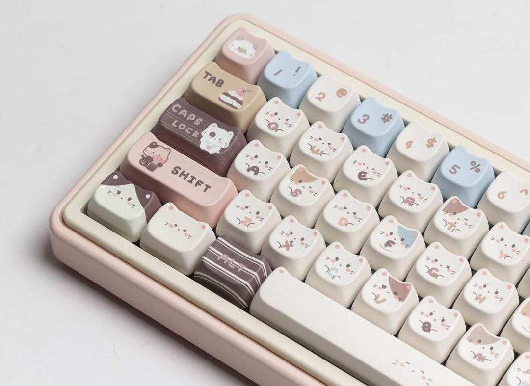 Cat Keycap Set: Adorable PBT Cherry MX Keyboard - Etsy