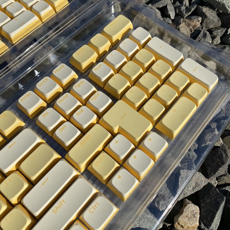 Yellow XDA Pudding Pbt 117 Keycaps Set Double-shot Cherry | Etsy