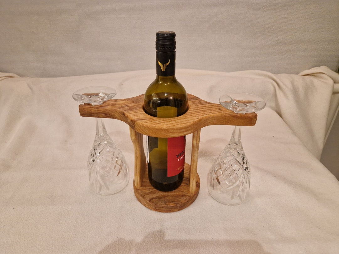 2 Glass/ 1 Bottle Wine Stand - Etsy