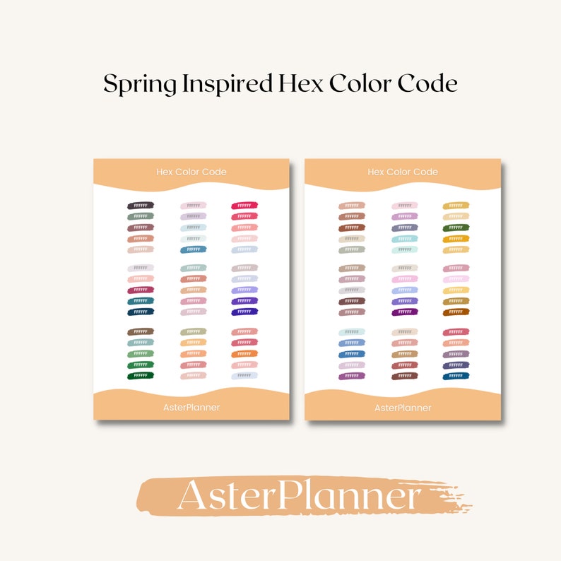 135 Spring Hex Color Codes Goodnotes Color Palette for - Etsy