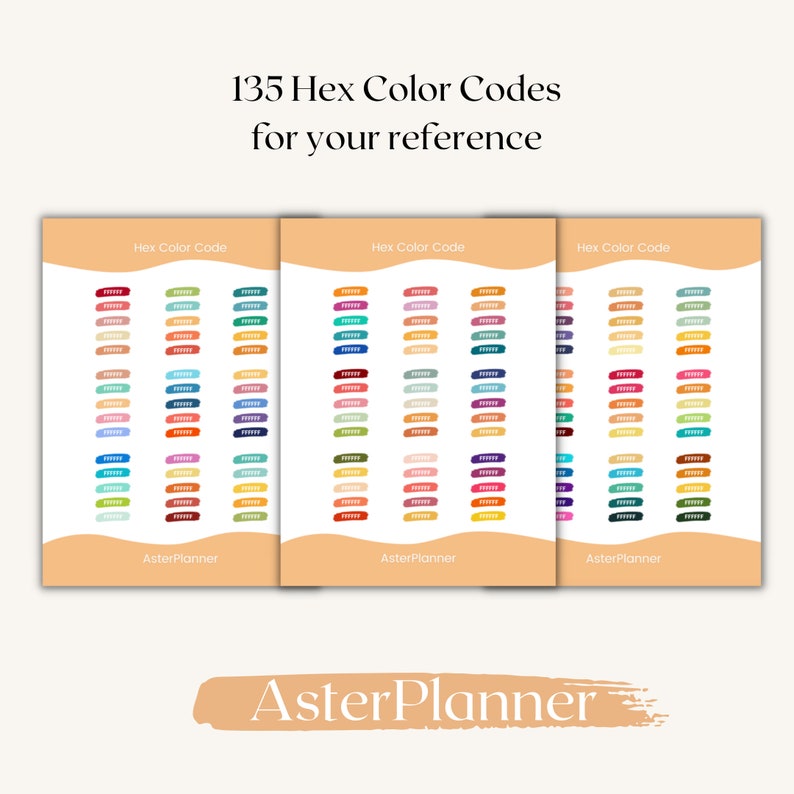 135 Summer Inspired Hex Color Codes Goodnotes Color Palette for ...