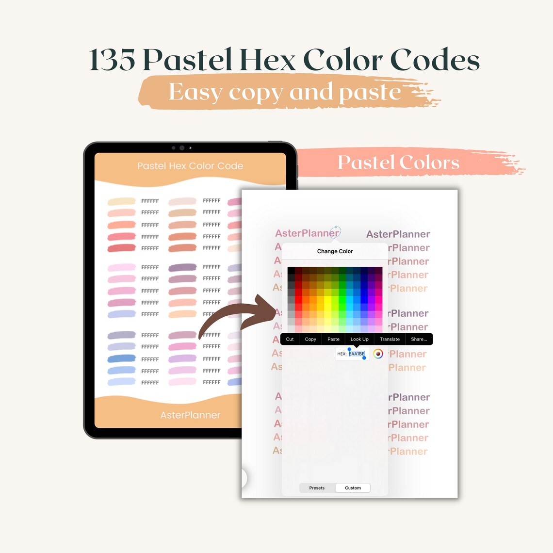 135 Pastel Hex Color Codes | Goodnotes Color Palette | for Goodnotes ...