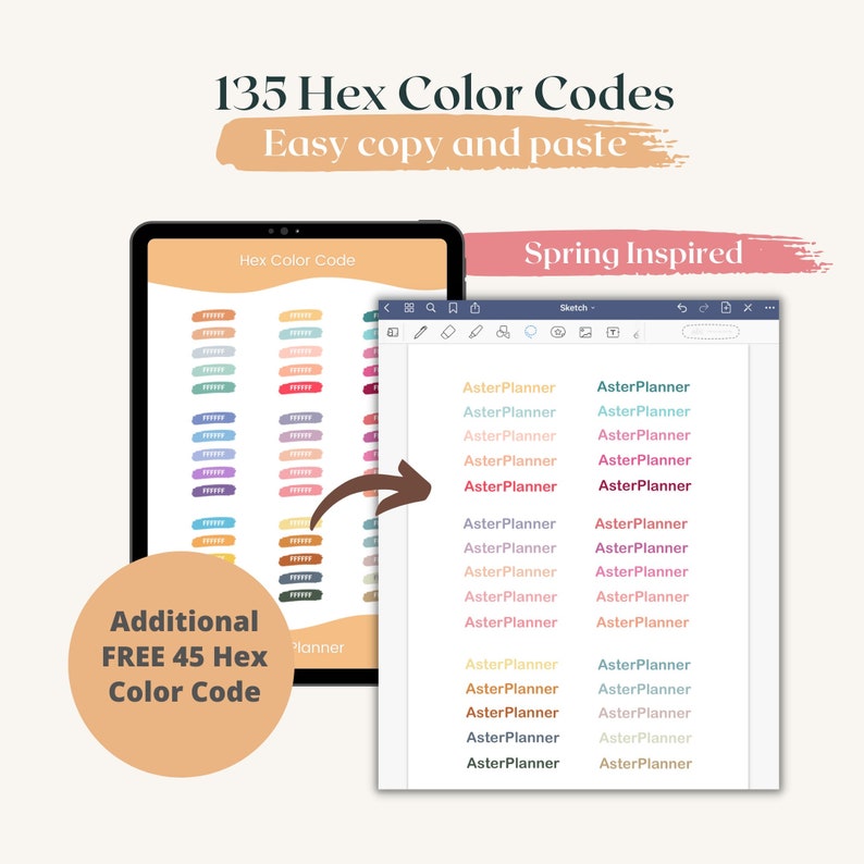 135 Spring Hex Color Codes Goodnotes Color Palette for Goodnotes ...