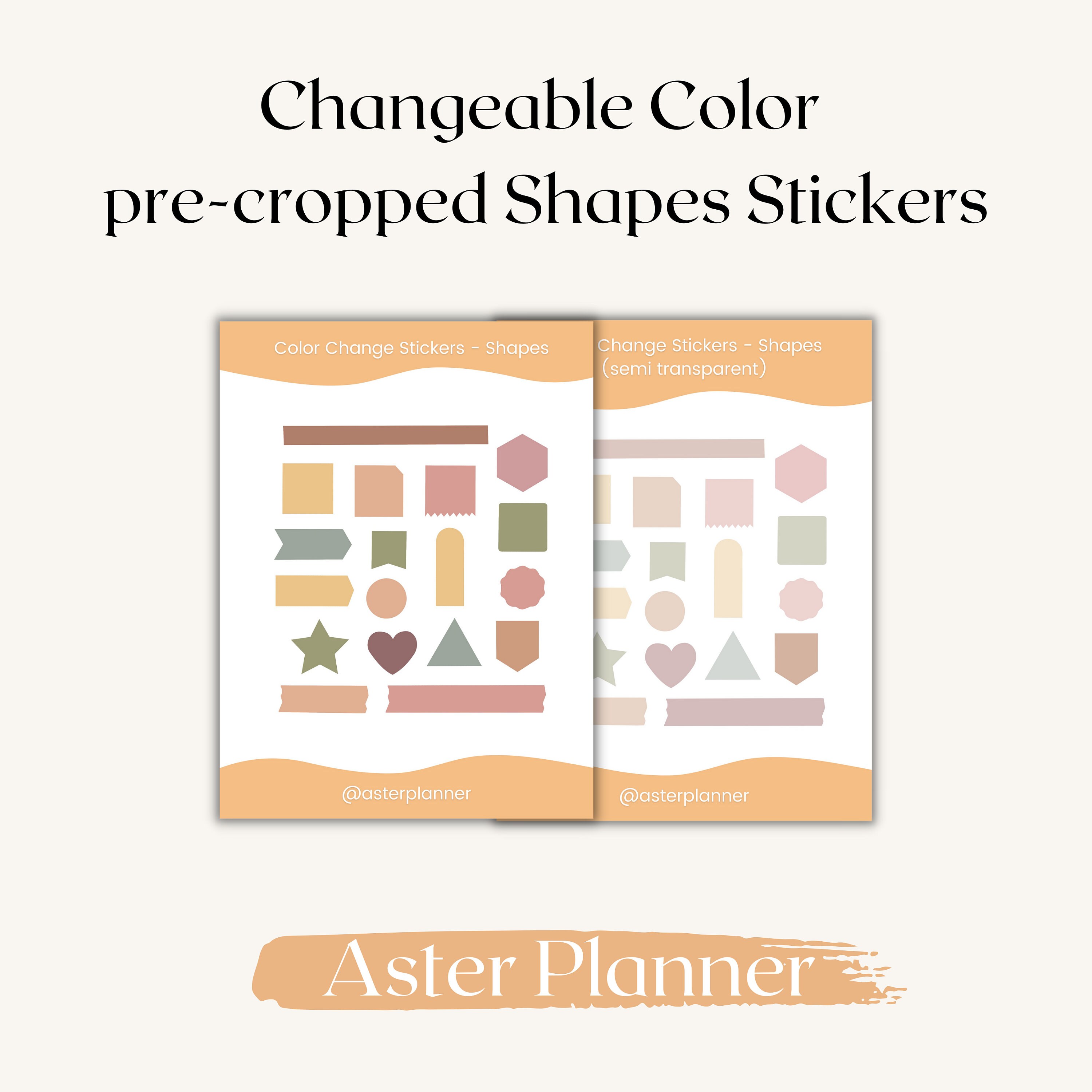 Goodnotes Digital Shapes Stickers | Goodnotes Element | Color Changing ...