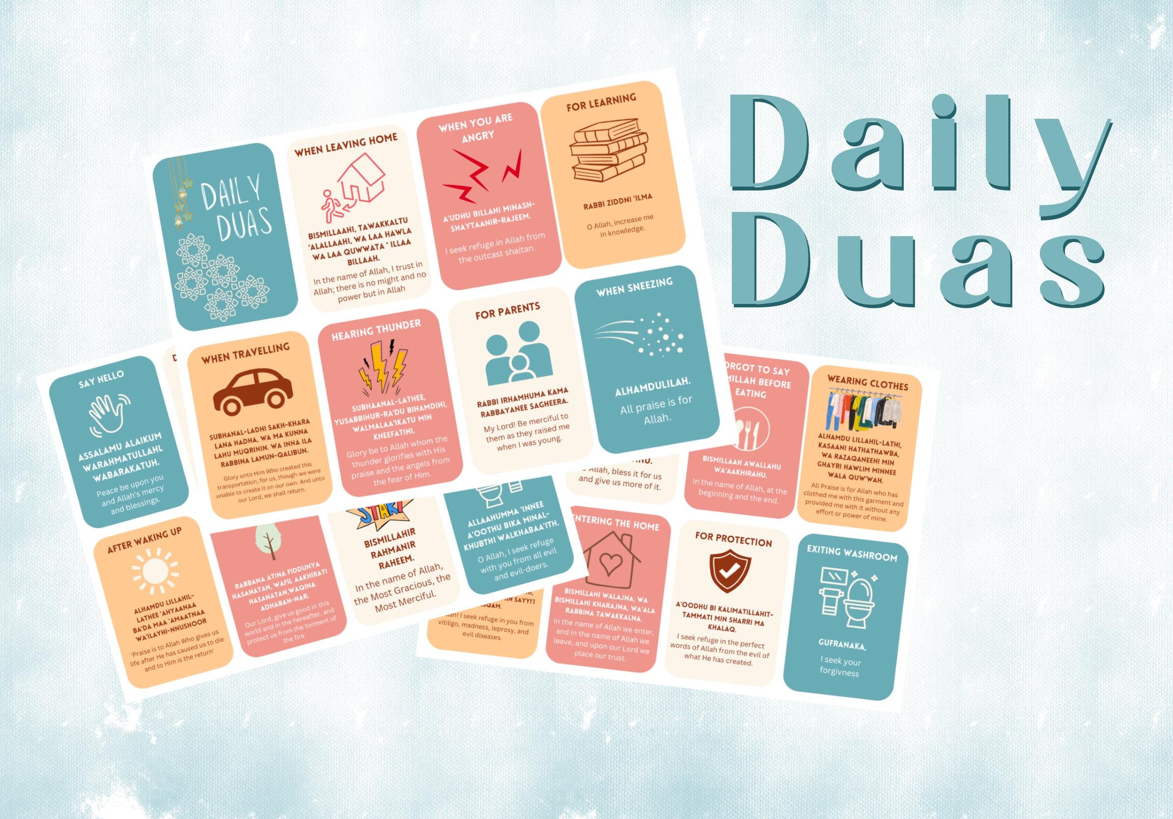 Daily Dua Printable Cards - Etsy