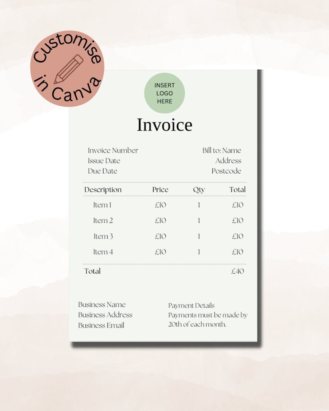 Invoice Template Dog Walking Invoice Small Business Invoice Template ...