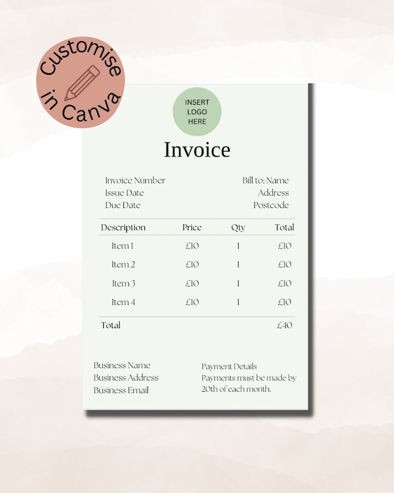 Invoice Template Dog Walking Invoice Small Business Invoice Template ...