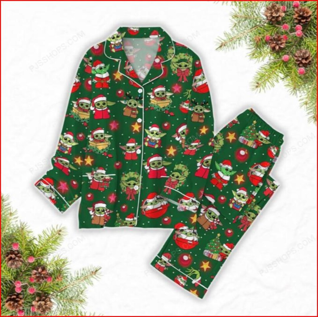 Baby Yoda Christmas Pajamas Set, Star Wars Grogu Pajamas, Disney Womens ...