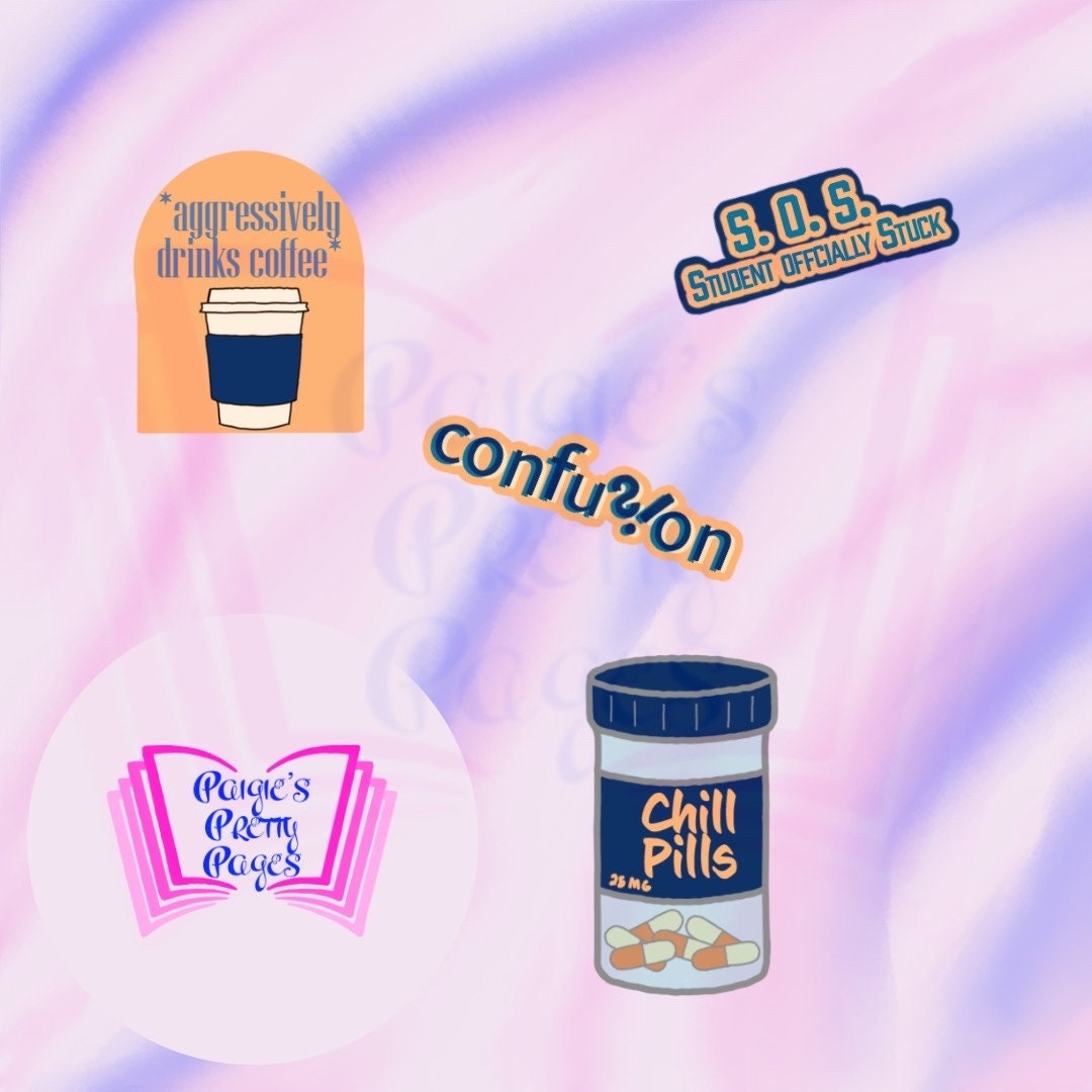 Student Stickers Sheets, Sticker Pack, Funny Agenda Stickers, Bullet ...