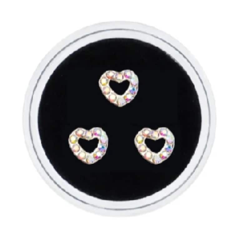 Gold Heart AB Rhinestone Tooth Gem, 3pc Tooth Gem, Dental Teeth Jewelry ...